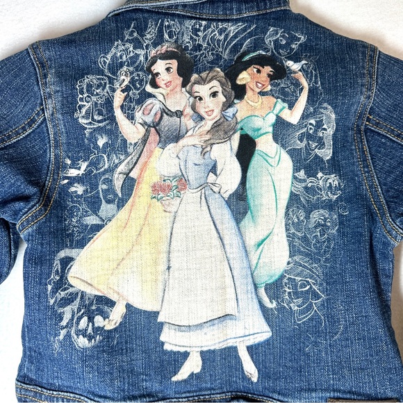 Disney | Jackets & Coats | Disney Princesses Denim Jean Jacket Girls Xs ...